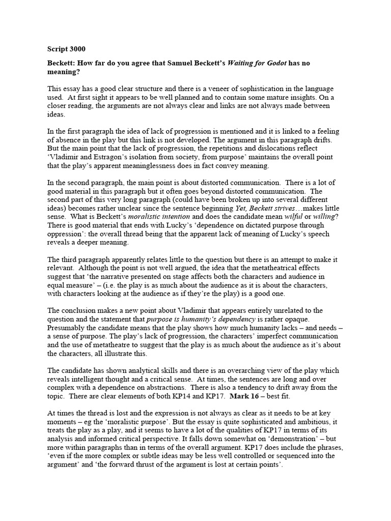 Marks and Comments - Exemplar Essays 2019 | PDF | Essays