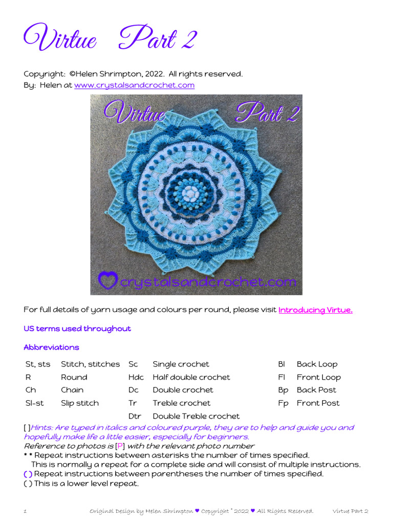 Virtue Part 2 US Terms Photo Tutorial Afot2a | PDF | Crochet | Crafts