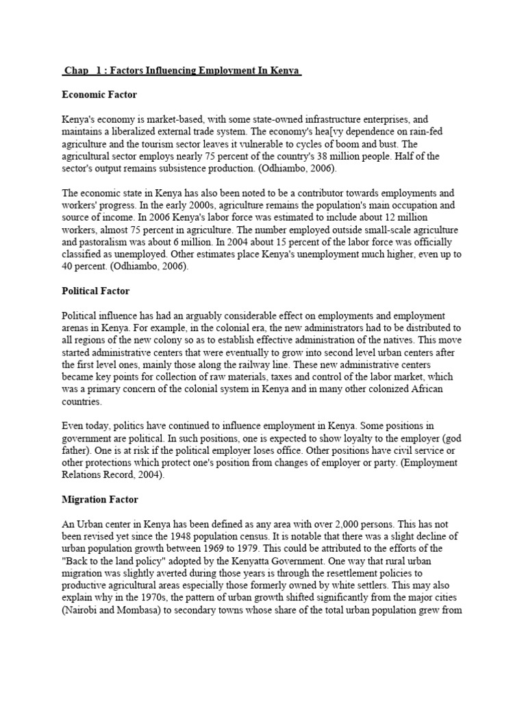 Employment Factors in Kenya | PDF | Employment | Kenya