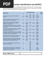 Alcohol Audit Screening Tool mk4 | PDF | Alcoholism | Risk