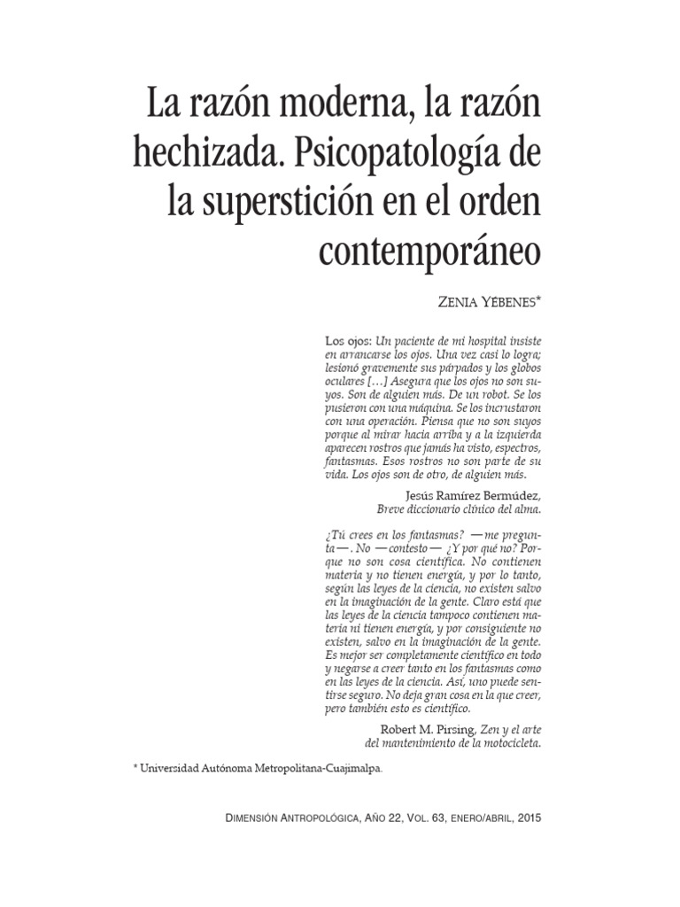 Yébenes-La Razón Moderna | PDF | Esquizofrenia | Experiencia