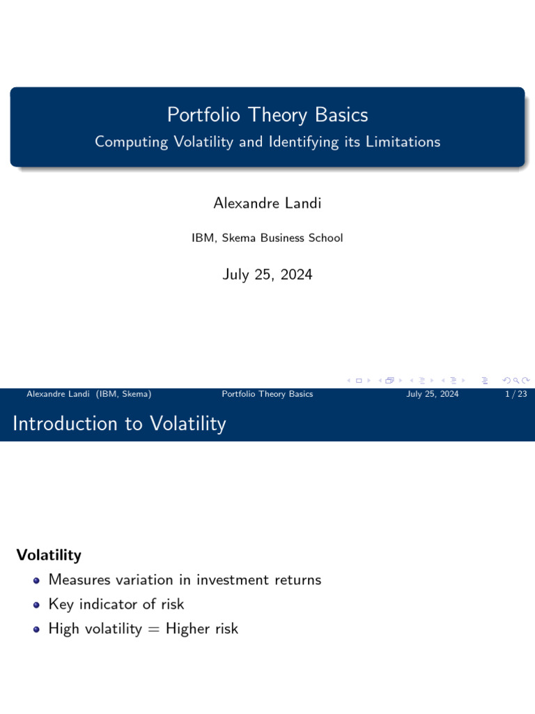 Annualizing Investment Volatility Explained | PDF | Modern Portfolio ...