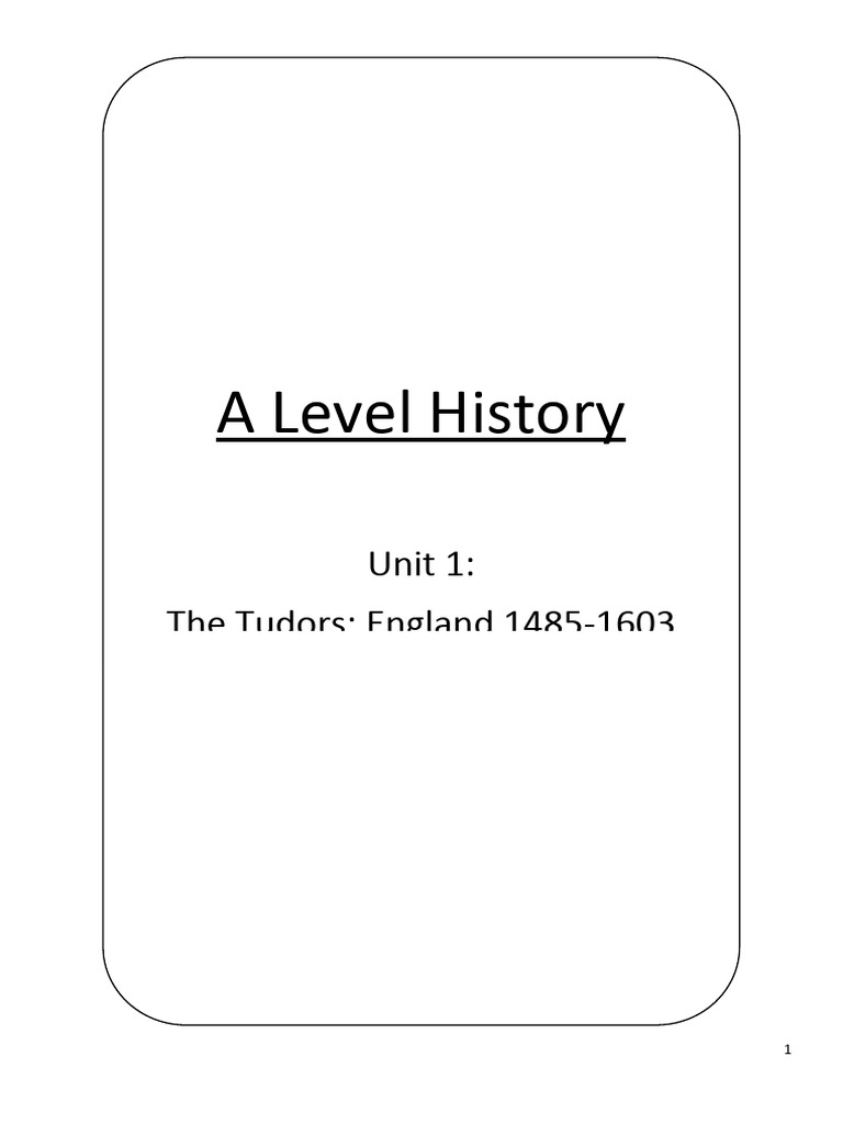 A Level Tudors Revision Booklet | PDF | House Of Tudor | England