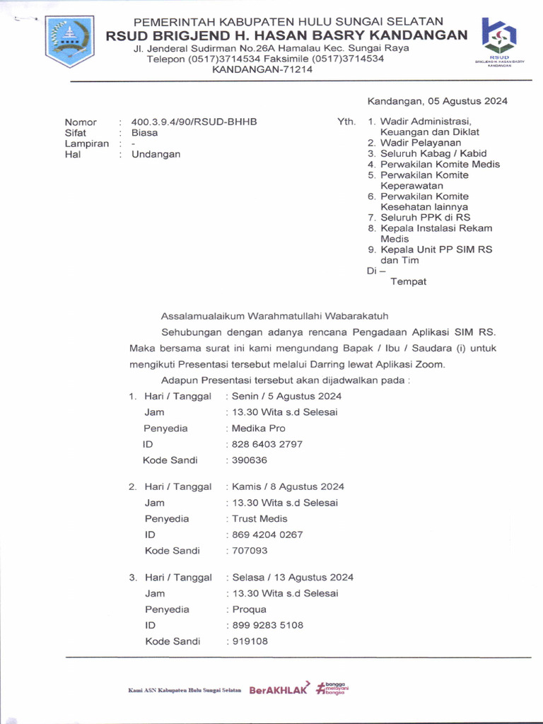 Undangan Presentasi | PDF