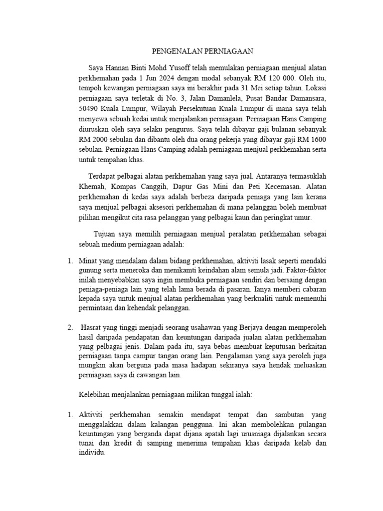Pengenalan Perniagaan | PDF