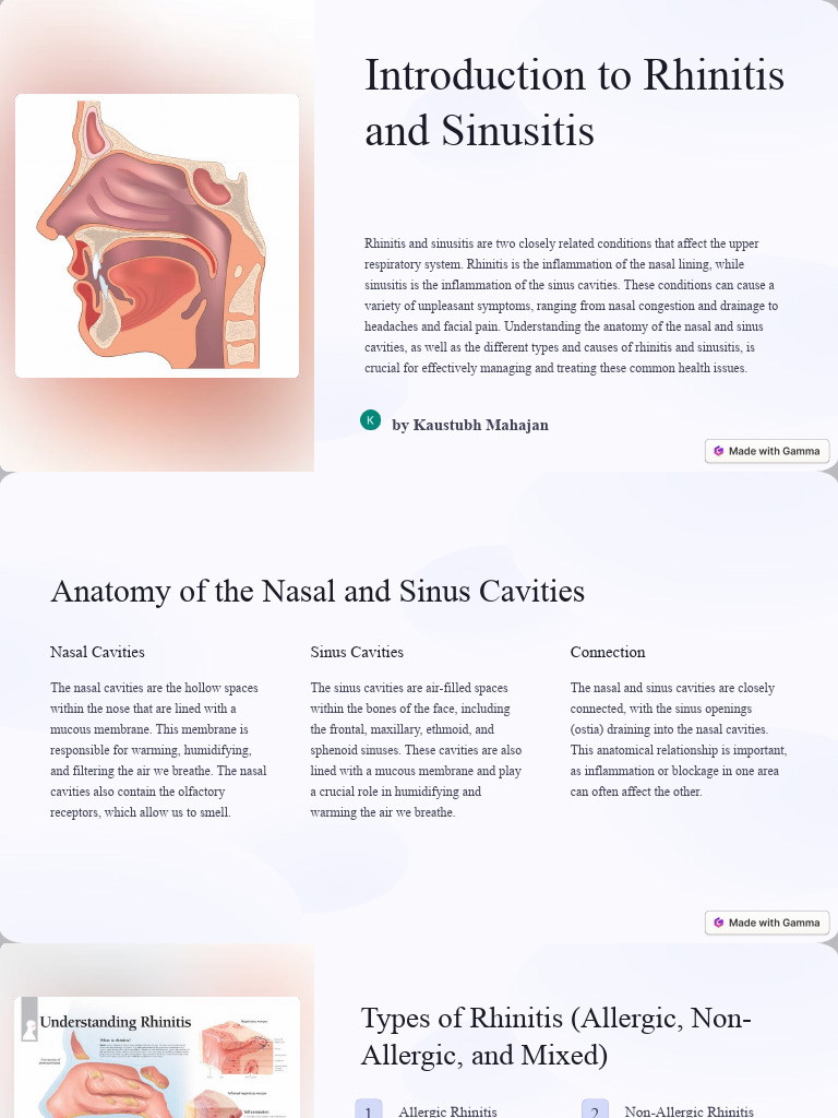 Introduction To Rhinitis and Sinusitis | PDF | Human Nose | Allergy