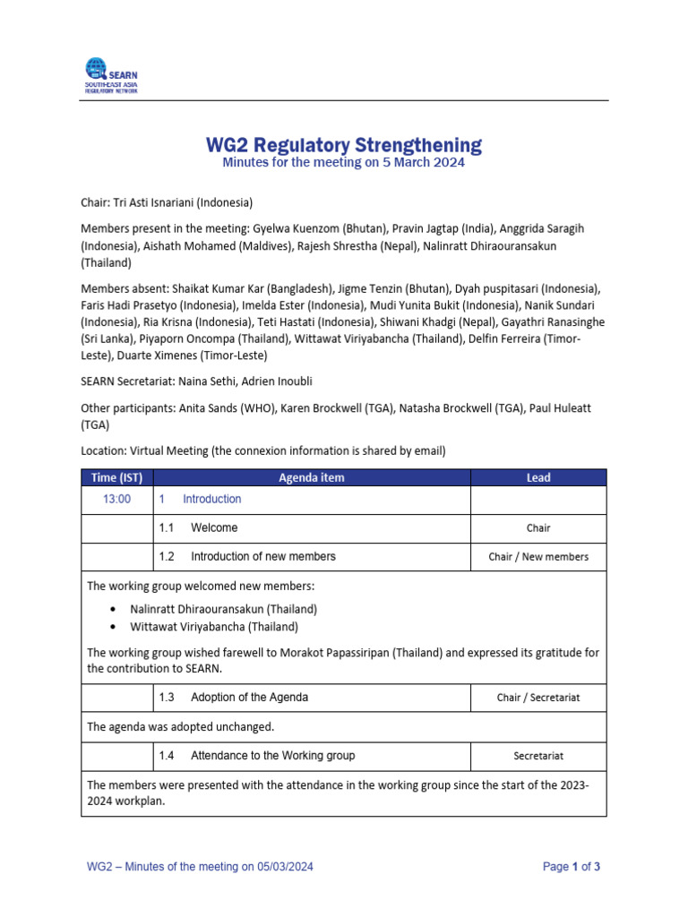 WG2 Regulatory Strengthening | PDF | Food And Drug Administration | Risk Management