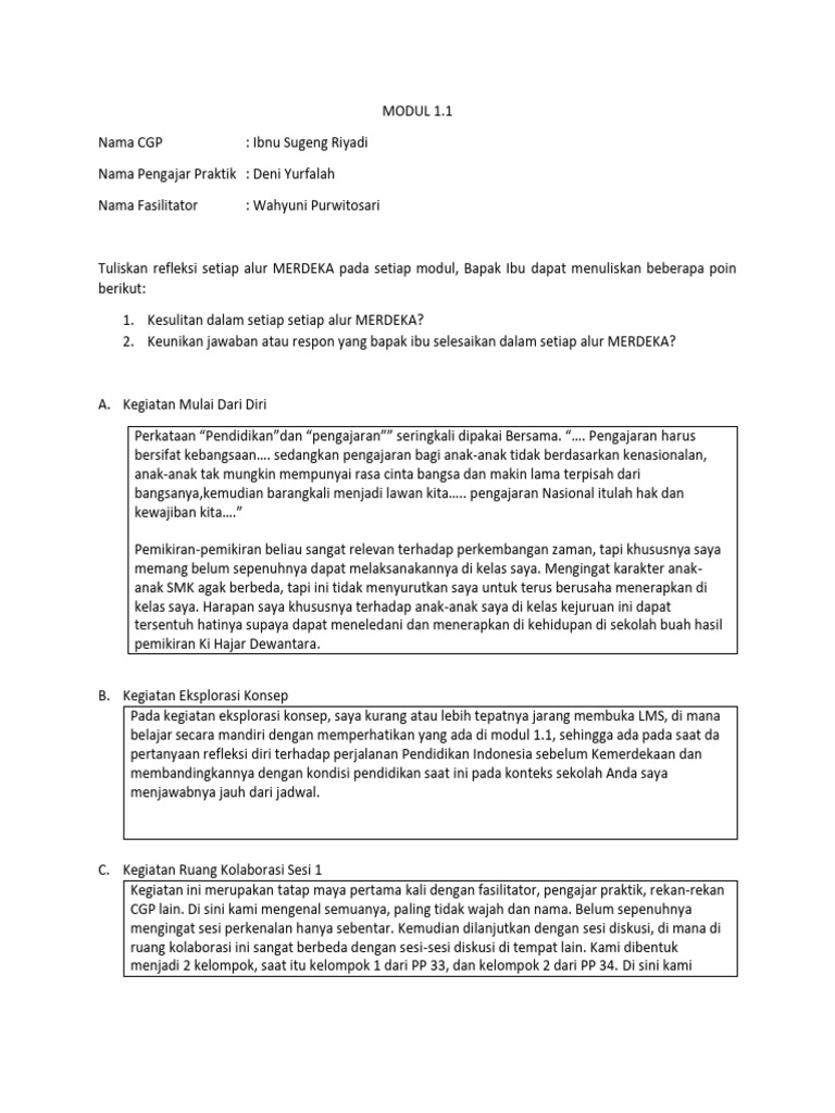 Refleksi Alur MERDEKA dalam Pendidikan | PDF