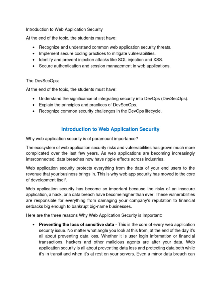 Introduction To Web Application Security and DevSecOps | PDF | Phishing ...