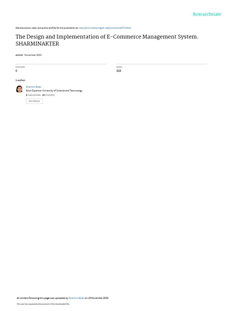 E-Commerce System Design | PDF | E Commerce | Retail