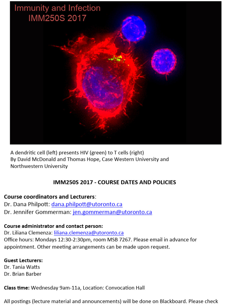 IMM250 Immunology Course Overview 2017 | PDF | Immune System | Humoral Immunity
