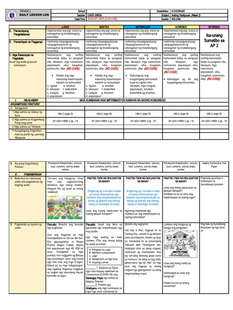 Q1 DLL Ap2 Week-2 | PDF
