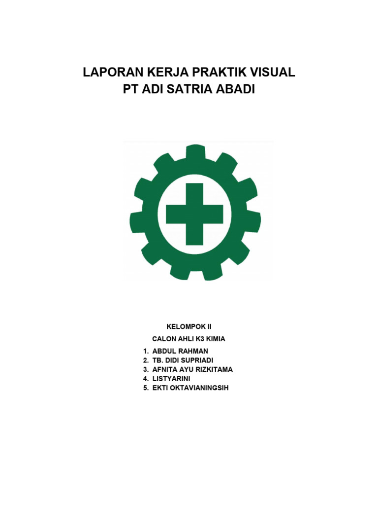 Laporan Plant Visit K3 Kimia PT Adi Satria | PDF