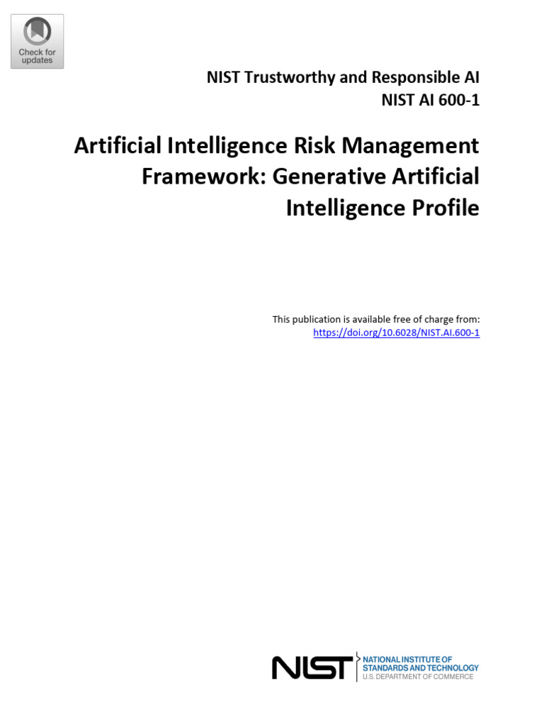 AI Risk Management Framework - NIST AI 600-1 | PDF | Computer Security | Security