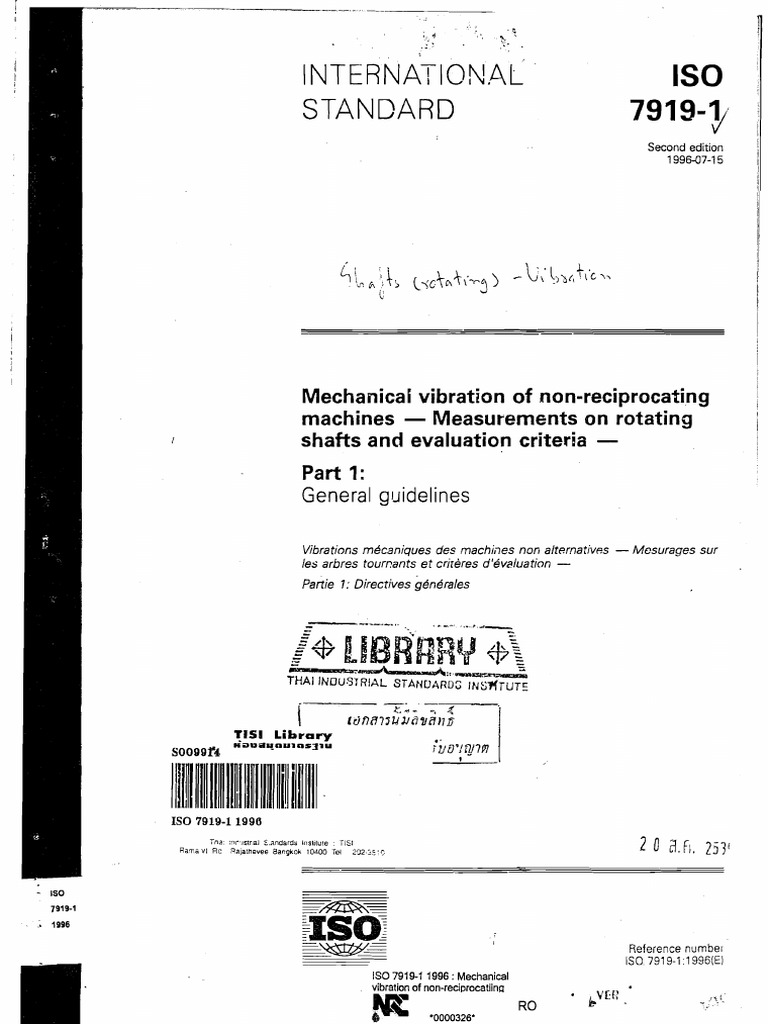 ISO 7919-1: Vibration Measurement Guidelines | PDF | Machines ...