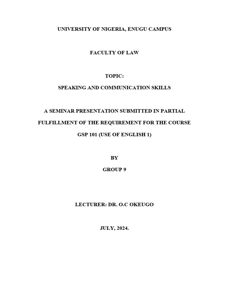 seminar presentation | PDF | Communication | Nonverbal Communication