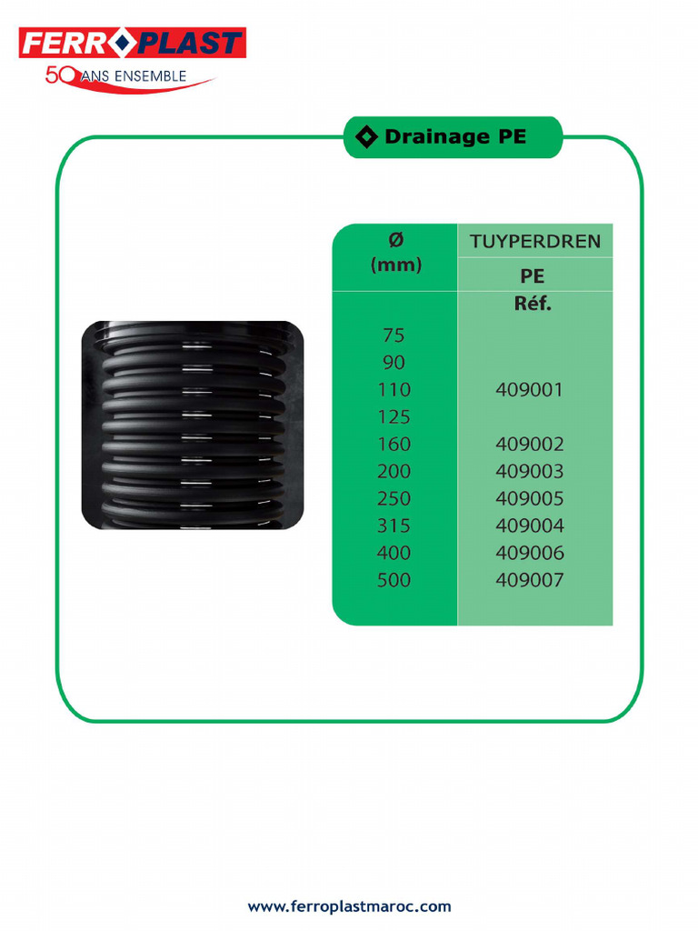 Ferroplast - Tube PVC Drainage | PDF