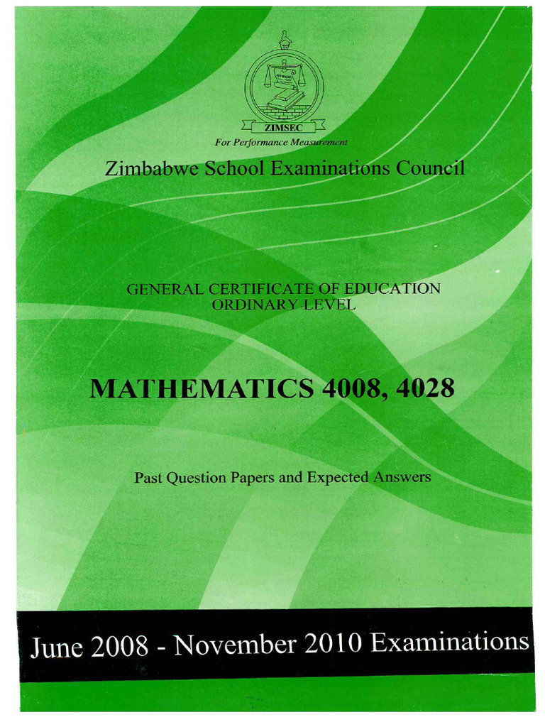 Zimsec Green Book Mathematics 2008 2010 o Level MyQAb7EdAvqQfUzM1vL | PDF