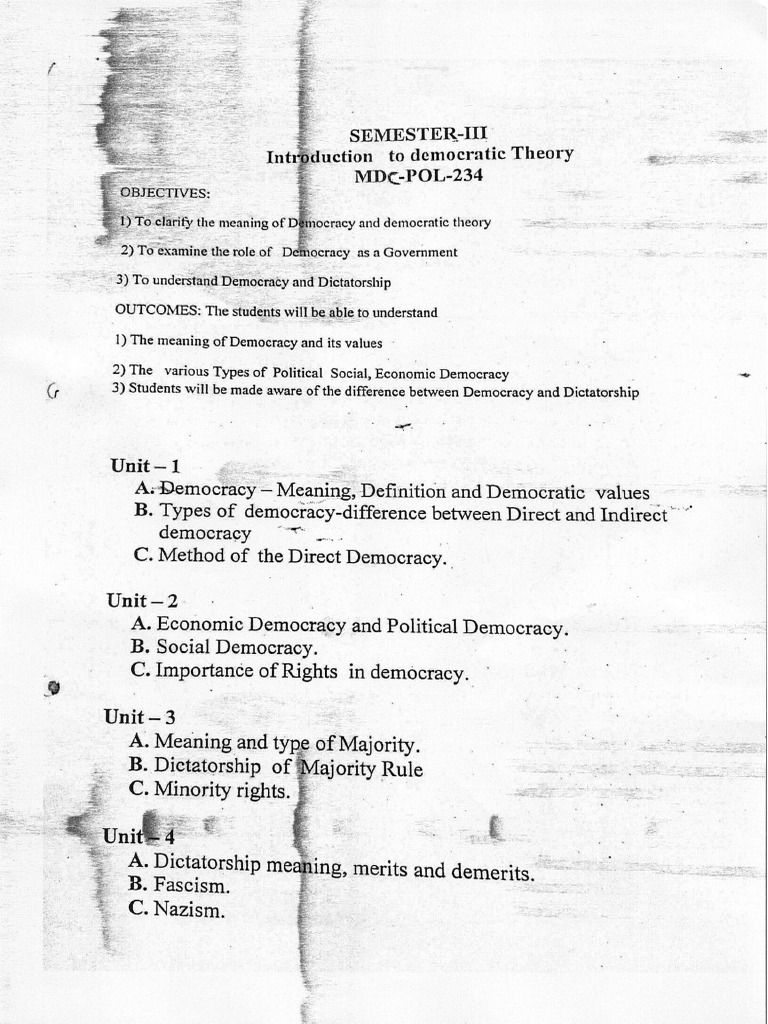 MDC Political Science BA Sem 3 | PDF