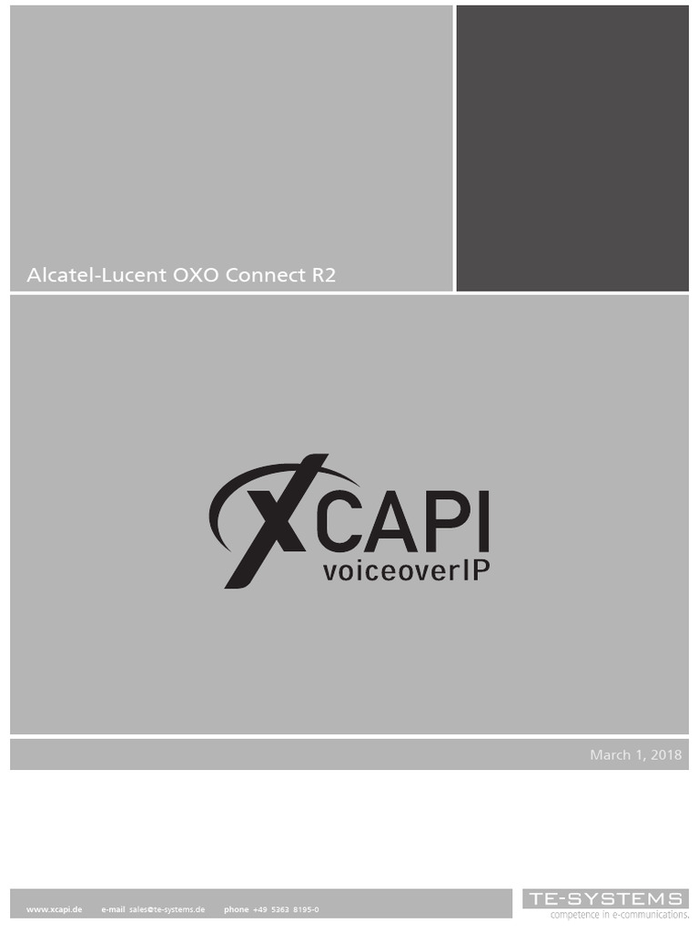 XCAPI TechNote (En) - Alcatel-Lucent OXO Connect R2 - SIP | PDF | Voice ...