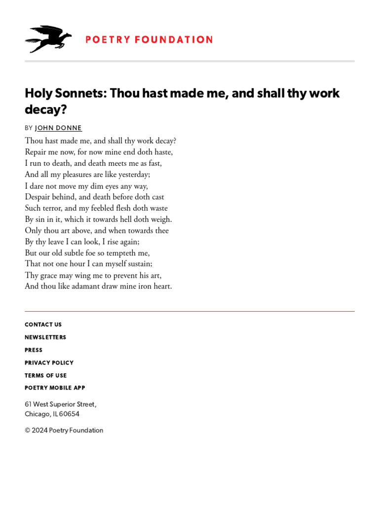 John Donne's Holy Sonnets Analysis | PDF