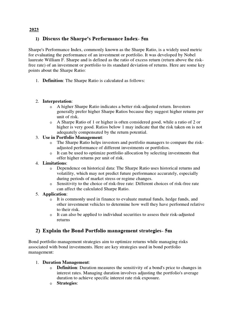 IAM Theory Notes (2023 - 2016) | PDF | Modern Portfolio Theory ...