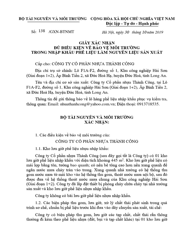 138 GXN BTNMT - Signed | PDF