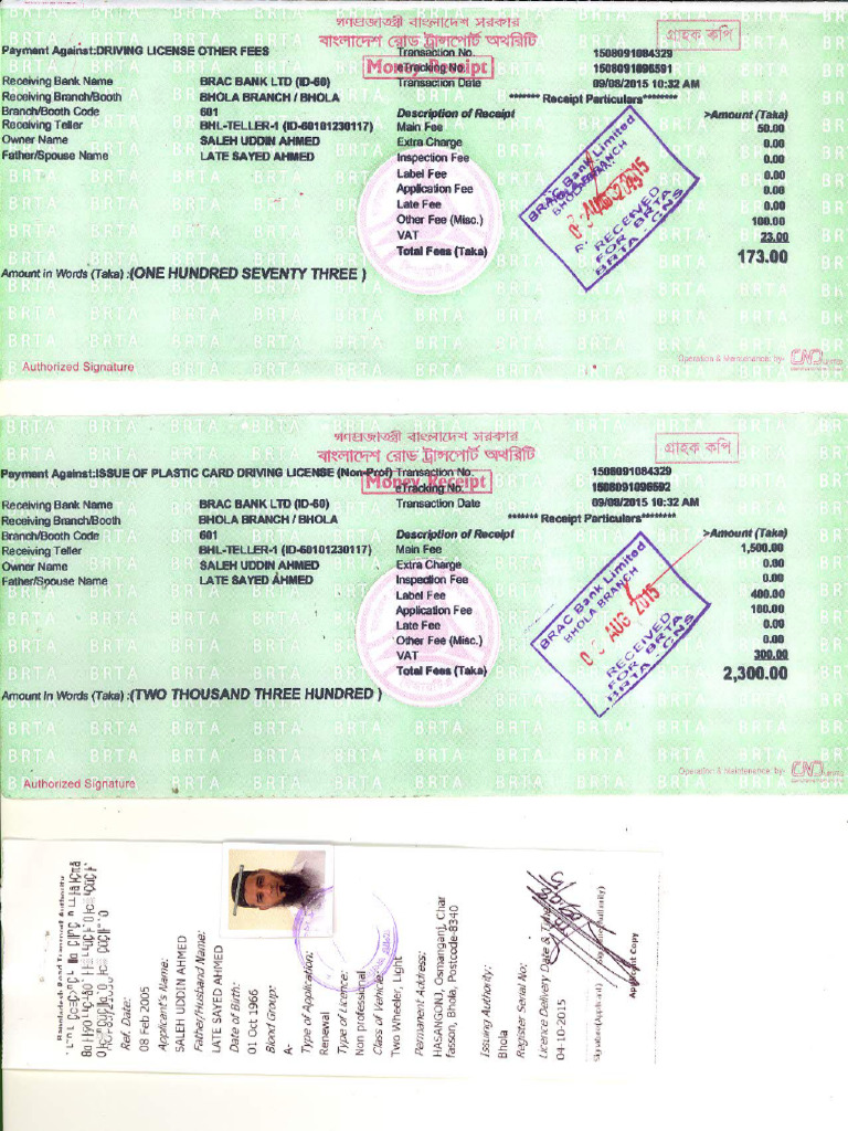 Driving Licence Slip | PDF
