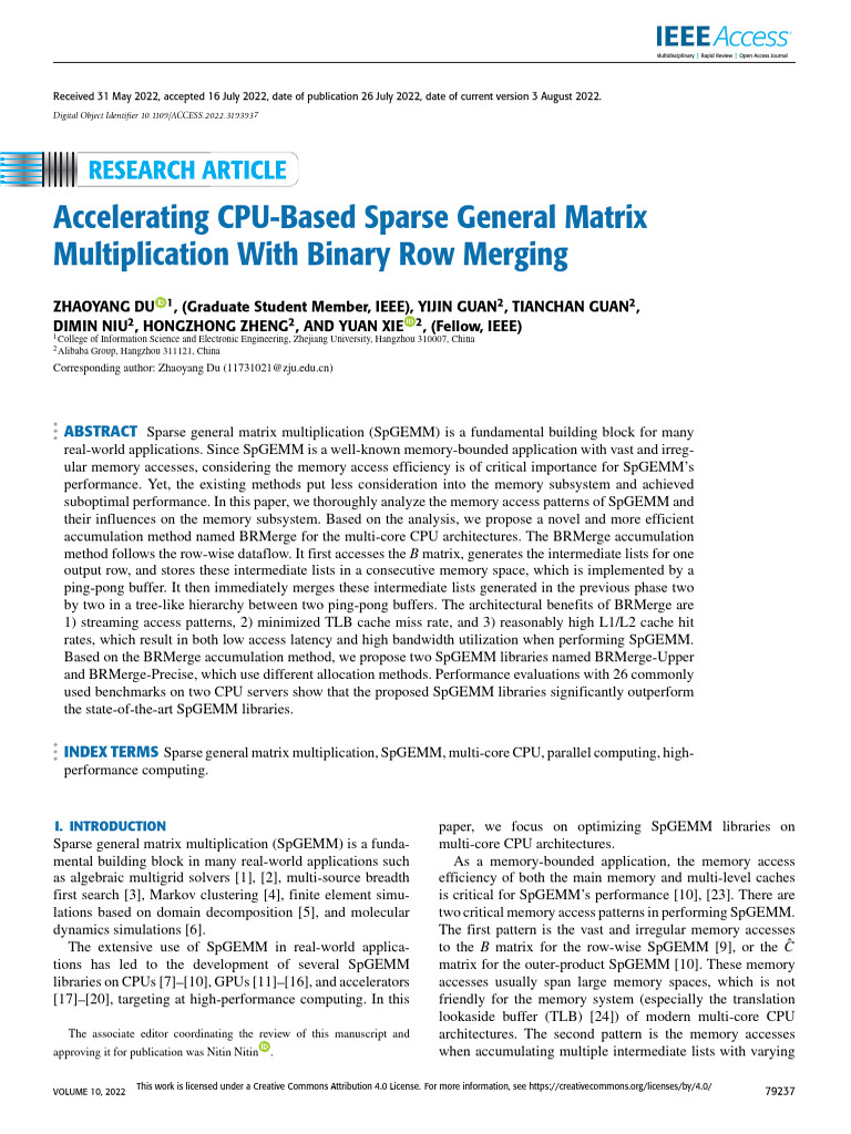 Accelerating CPU-Based Sparse General Matrix Multiplication With Binary ...