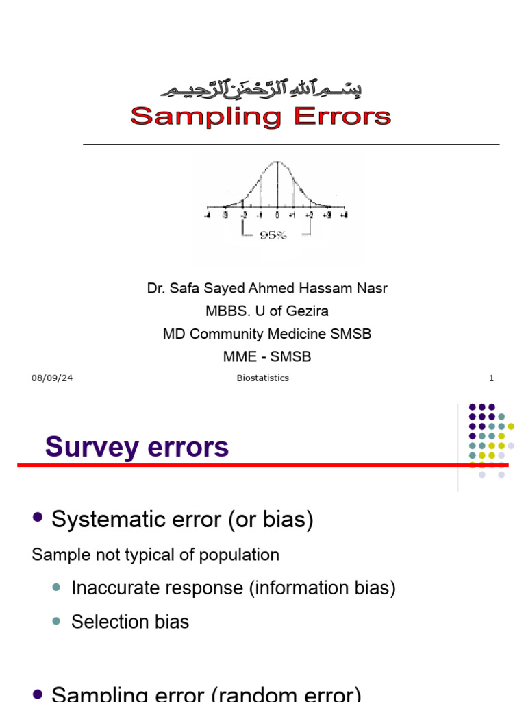 5-Sampling Errors | PDF | Standard Error | Sampling (Statistics) 5-Sampling Errors | PDF | Standard Error | Sampling (Statistics)