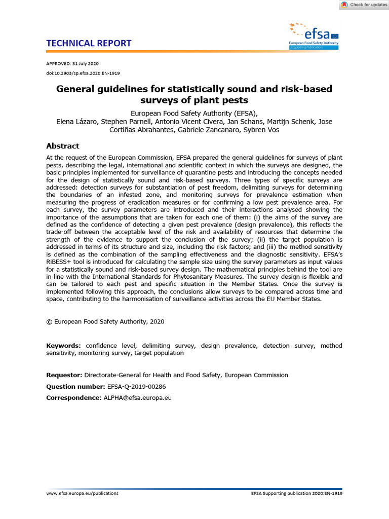 EFSA Supporting Publications - 2020 - General Guidelines For ...