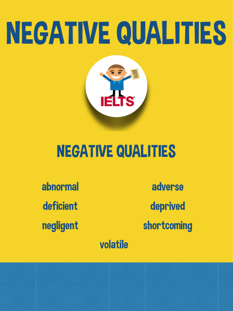 Negative Qualities | PDF | Diseases And Disorders | Medical Specialties