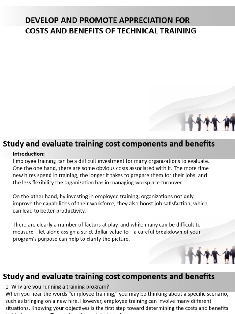 Bc11 Develop and Promote Appreciation For Costs and Benefits of Technical Training | PDF ...