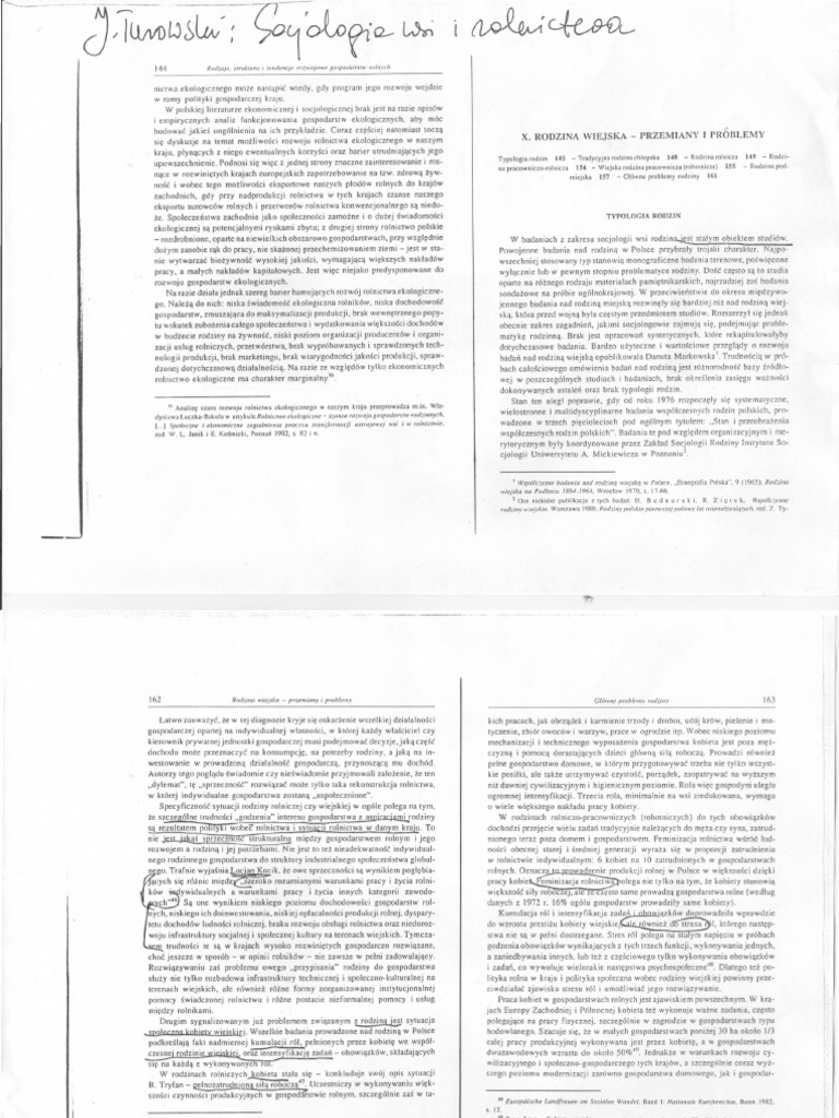 Jan Turowski - Rodzina wiejska - przemiany i problemy | PDF