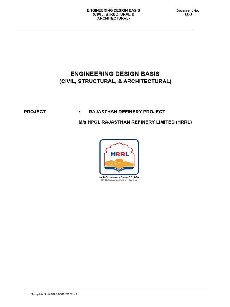 Rajasthan Refinery Engineering Design Basis | PDF | Road | Civil ...