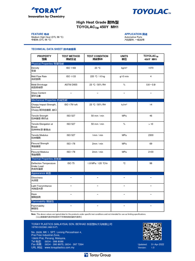450y - MH1 TDS | PDF