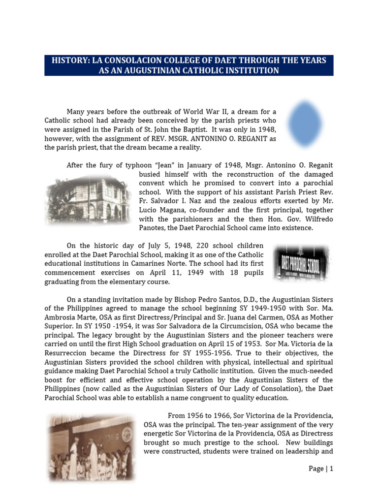 History of LCC-Daet UPDATED | PDF