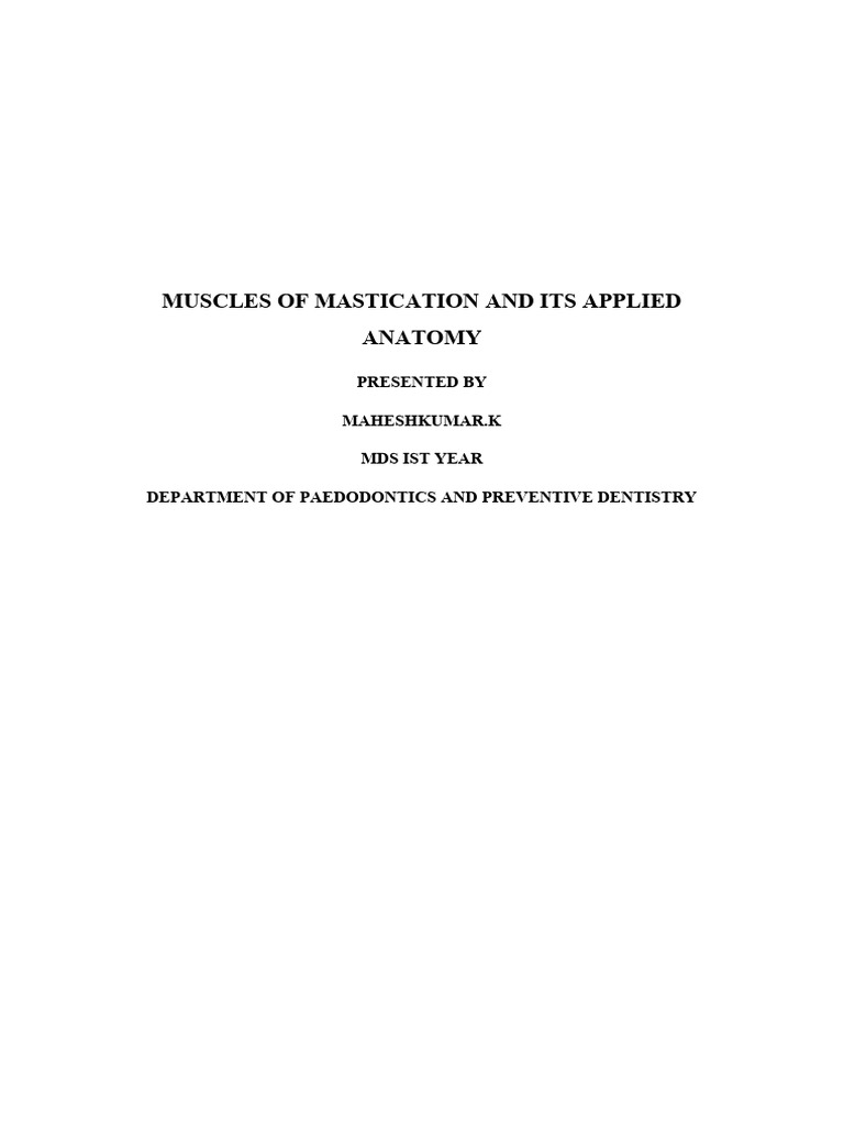 Muscles of Mastication Overview and Anatomy | PDF | Muscle | Common ...