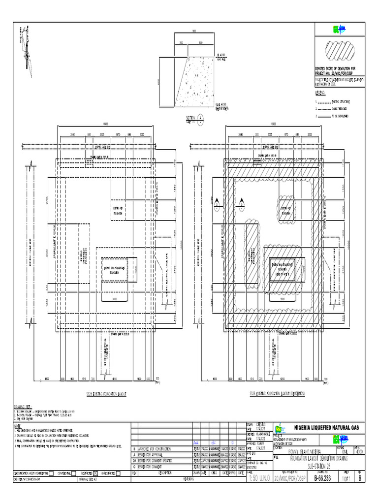 B-66.233 - B - Foundation Layout Demolition Drawing | PDF