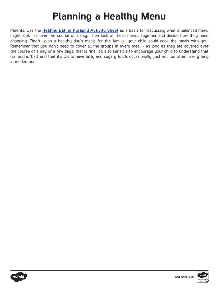 t2 Par 92 Planning A Healthy Menu Activity Sheet Ver 2 | PDF | Lunch | Meal