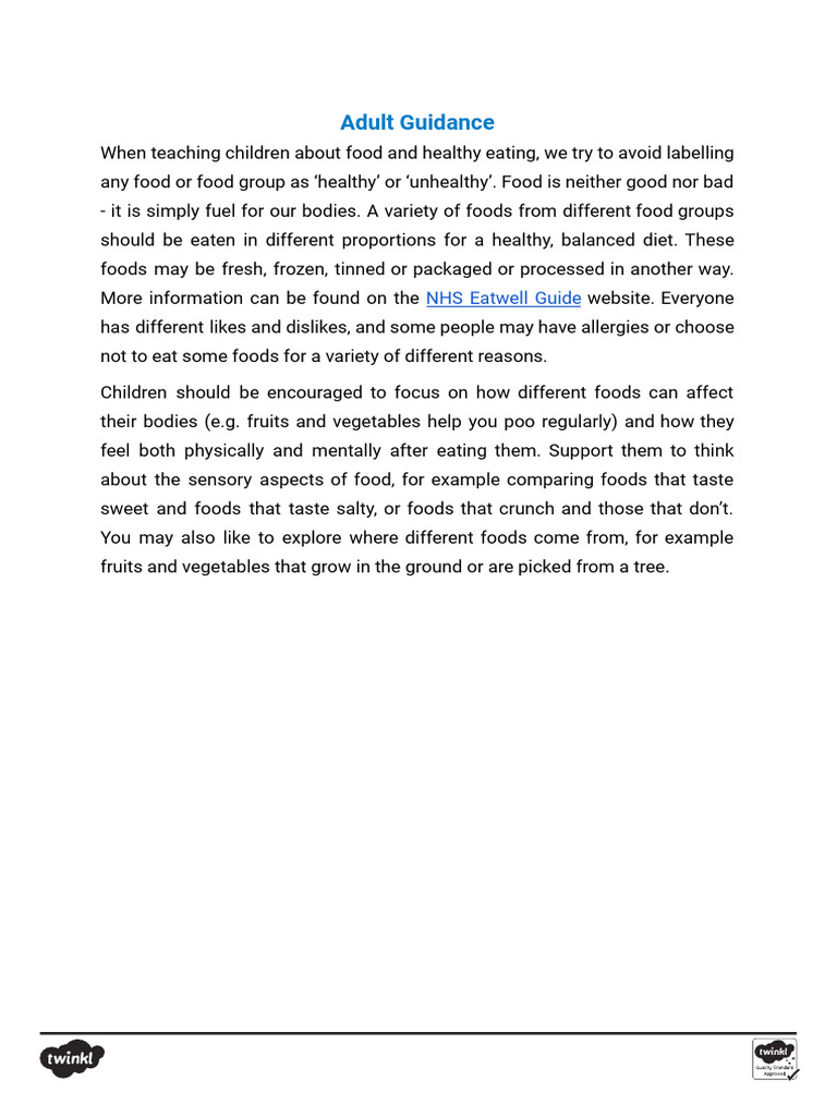 T e 1684149229 Ks1 All About Healthy Eating Differentiated Reading ...