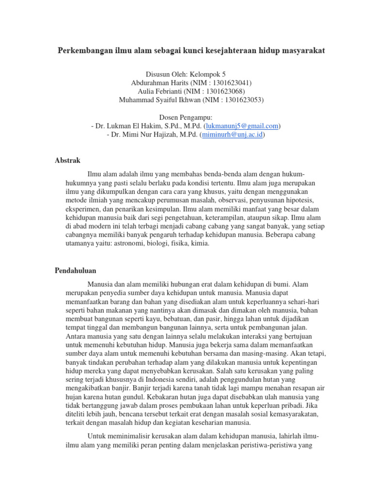 Artikel Filsafat MIPA - Kelompok 5 - Pendidikan Matematika 2023 B | PDF | Filsafat