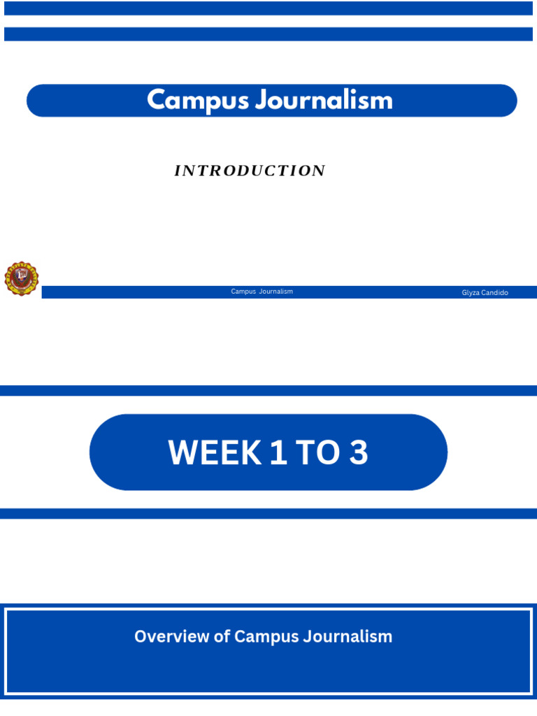 Overview of Campus Journalism Principles | PDF | Journalism | News Media