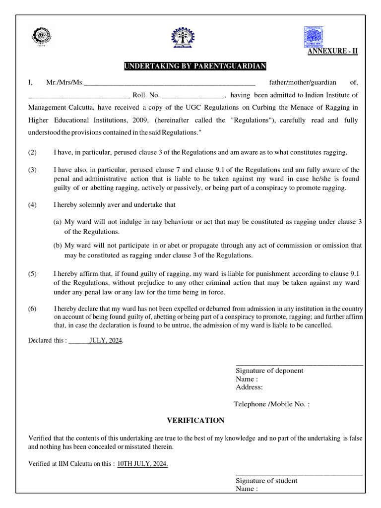 PGDBA Batch-10 Annexure-II | PDF | Justice | Crime & Violence