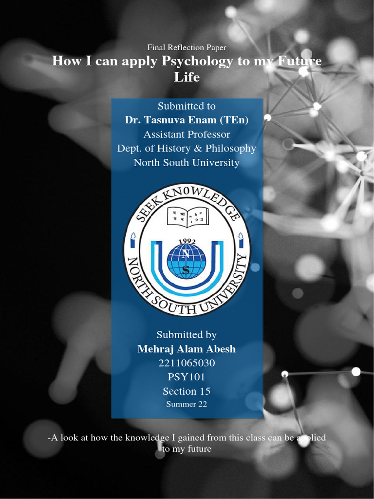 PSY101 Self Reflection PDF | PDF | Psychology | Behavioural Sciences