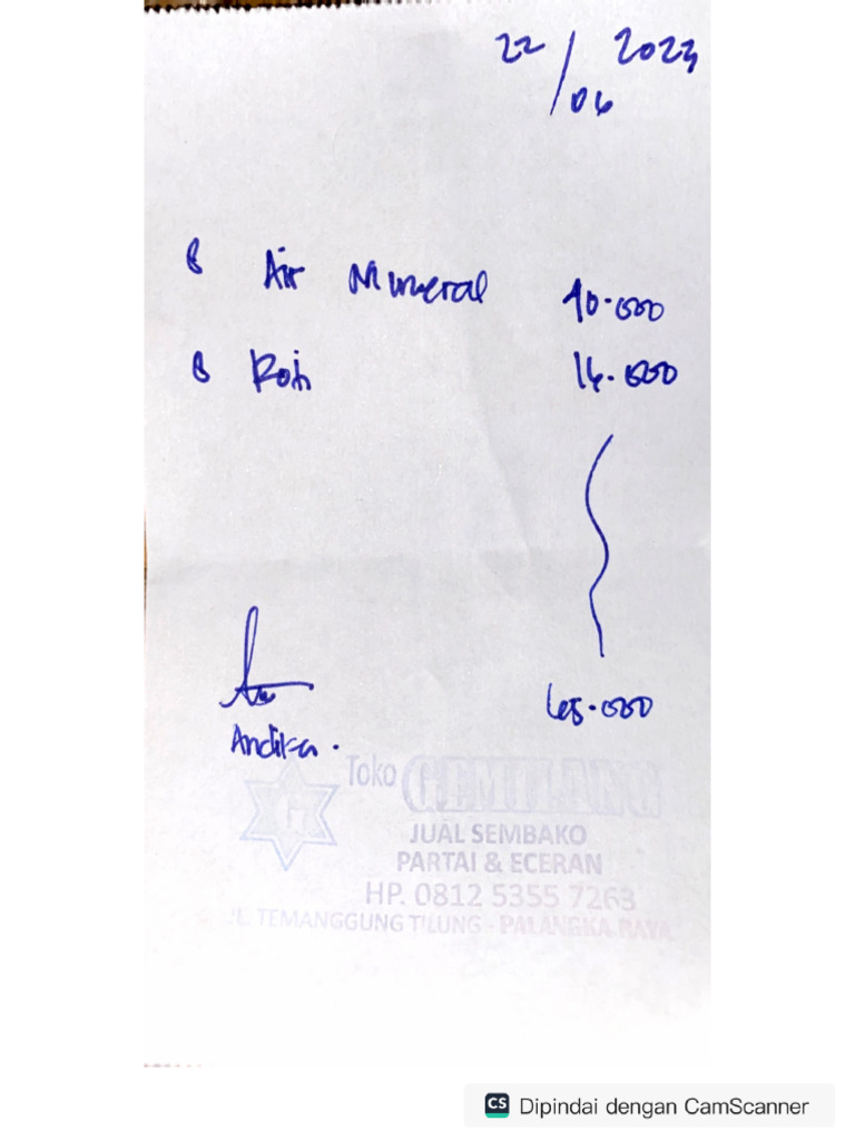 Nota Belanja Snack | PDF