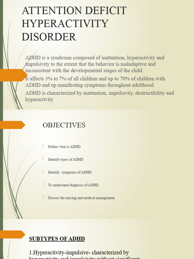 Adhd Powerpoint 2 | PDF | Attention Deficit Hyperactivity Disorder ...