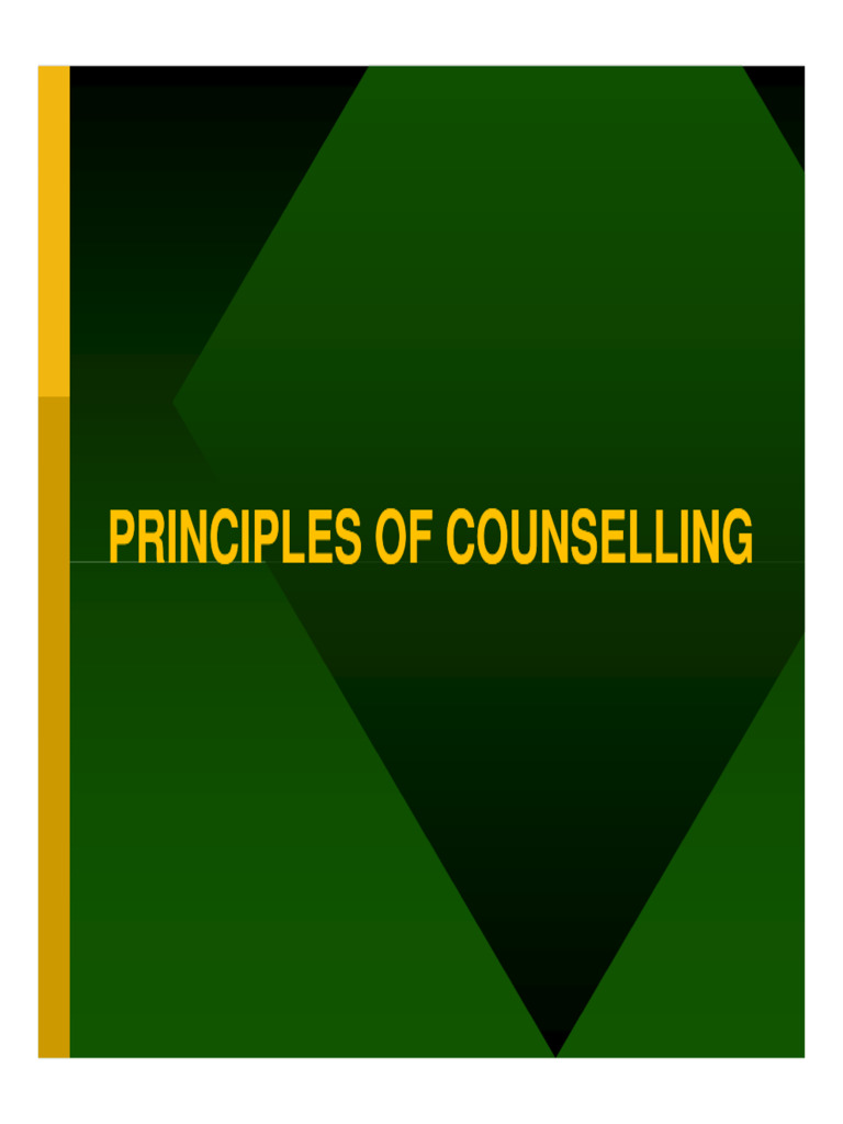 Principles of Counselling | PDF | Psychotherapy | Nonverbal Communication