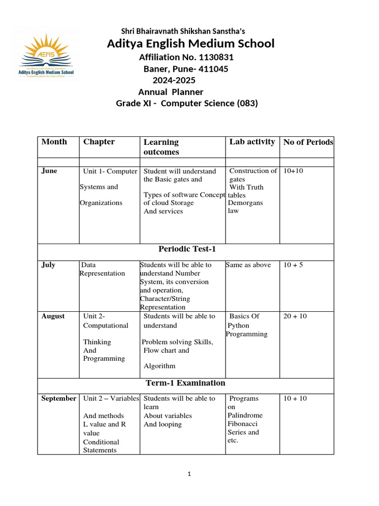 CS Annual Planner 2024 | PDF | String (Computer Science) | Computer Science