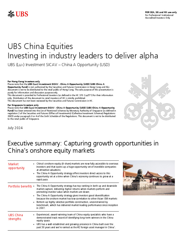 Deck - UBS (Lux) China A Opportunity - HK - SEA - End Jun 24 - Final ...